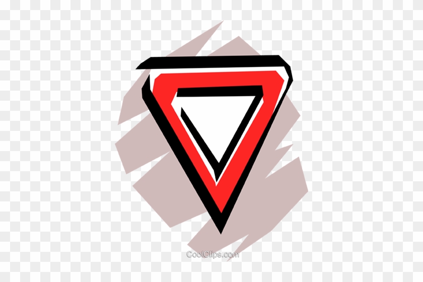 Yield Sign Royalty Free Vector Clip Art Illustration - Emblem - Full ...