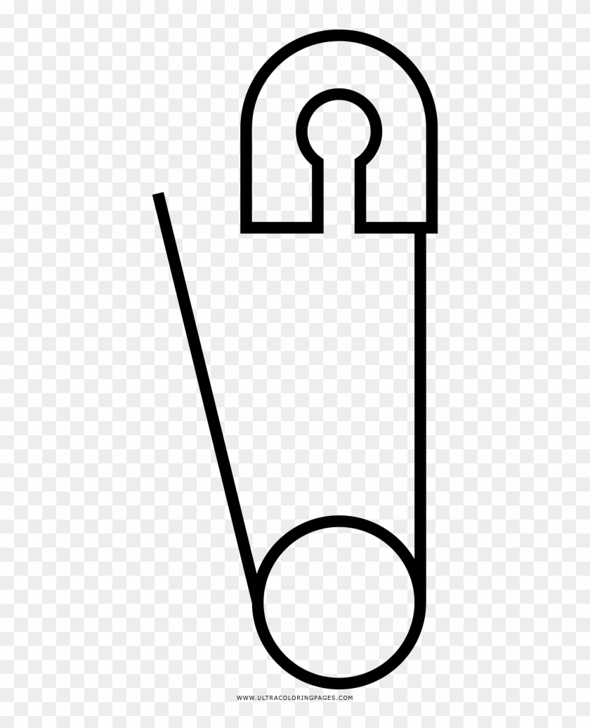 Safety Pin Coloring Page - Line Art - Full Size PNG Clipart Images Download