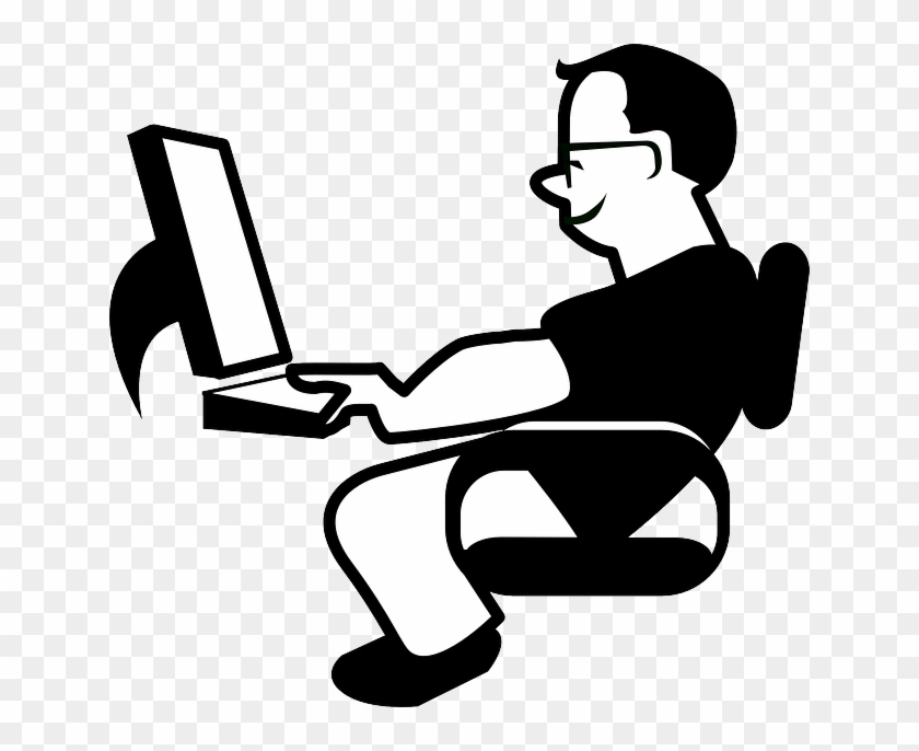Animated Person Using Computer - Full Size PNG Clipart Images Download