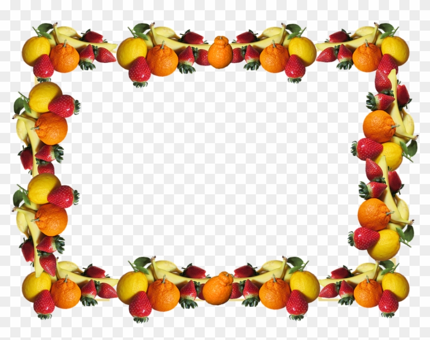 Fruit Border - Frame Buah Buahan - Full Size PNG Clipart Images Download