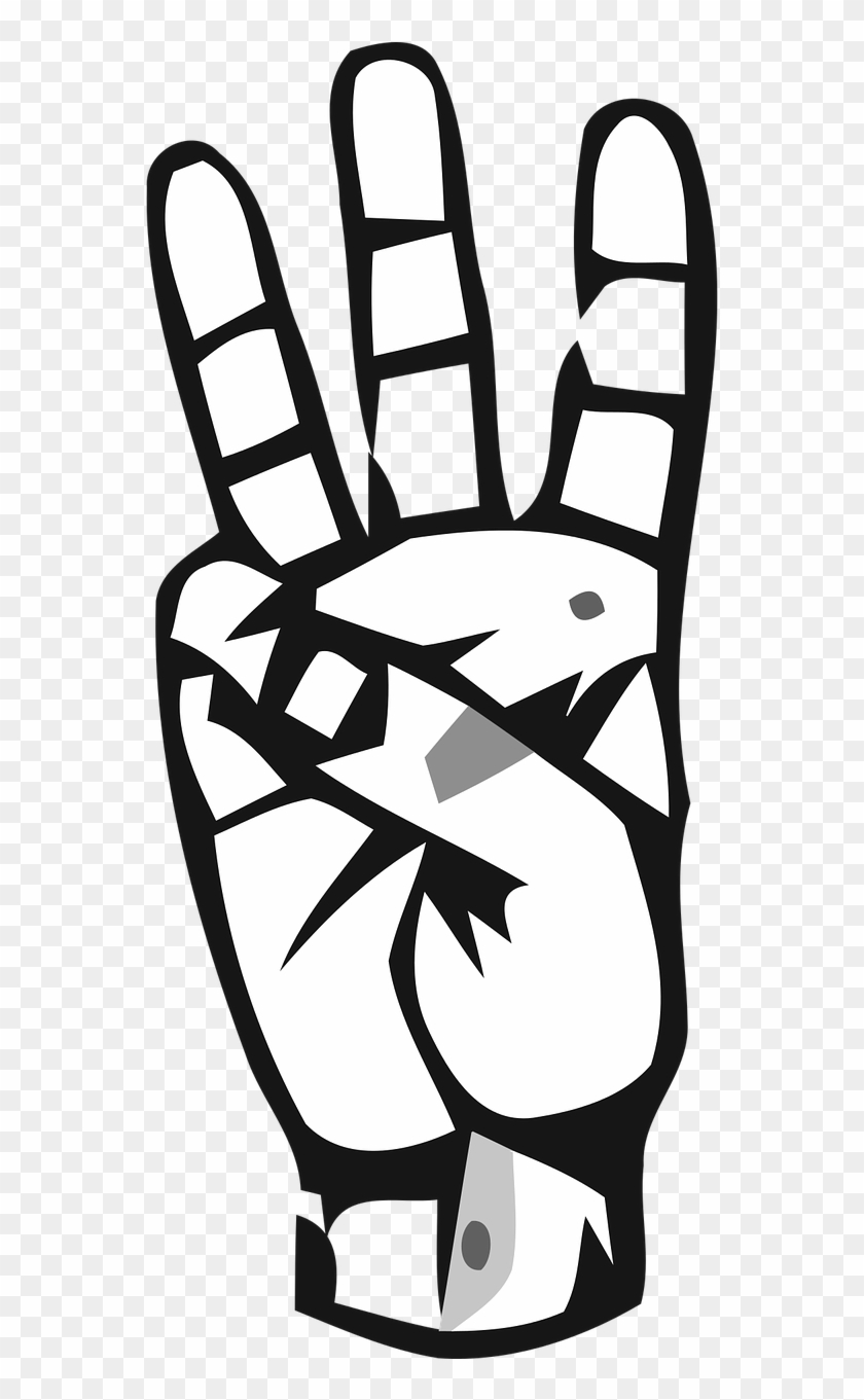 Alphabet Deaf Deaf Alphabet - Number 6 Sign Language - Full Size PNG ...