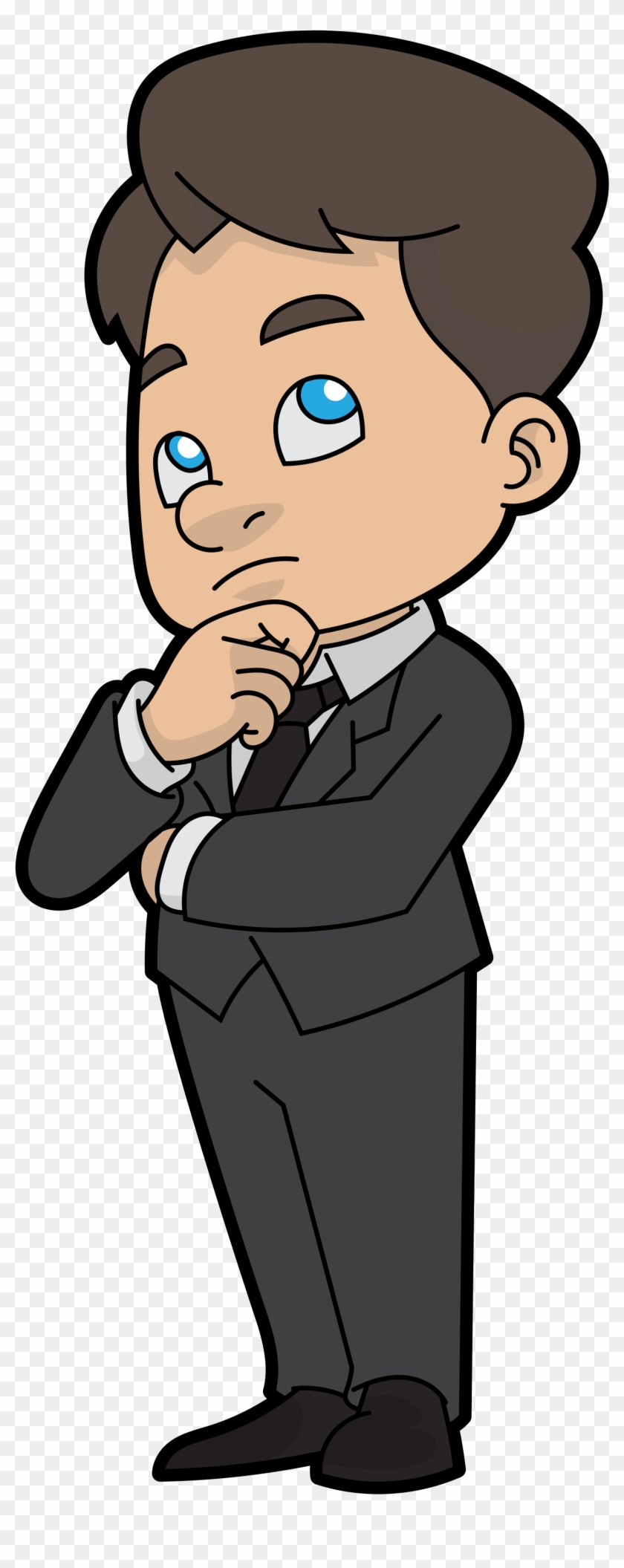 Thinking Cartoon Businessman - Thinking Businessman Clipart Png - Full ...