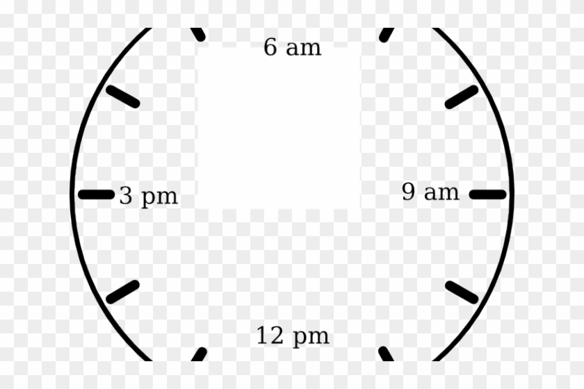 Clock Clipart 6 Am - Black And White Clock Clipart - Full Size PNG ...