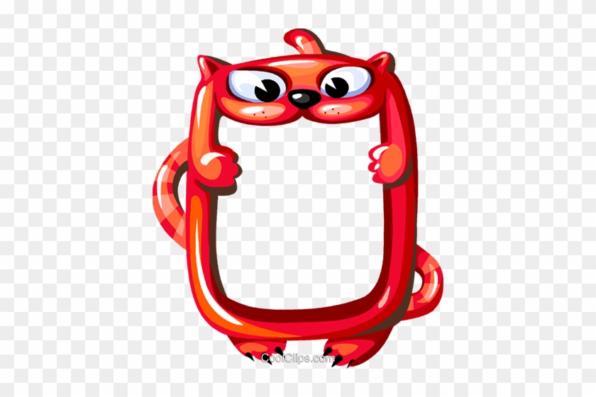 Cartoon Cat Frame Royalty Free Vector Clip Art Illustration - Red ...