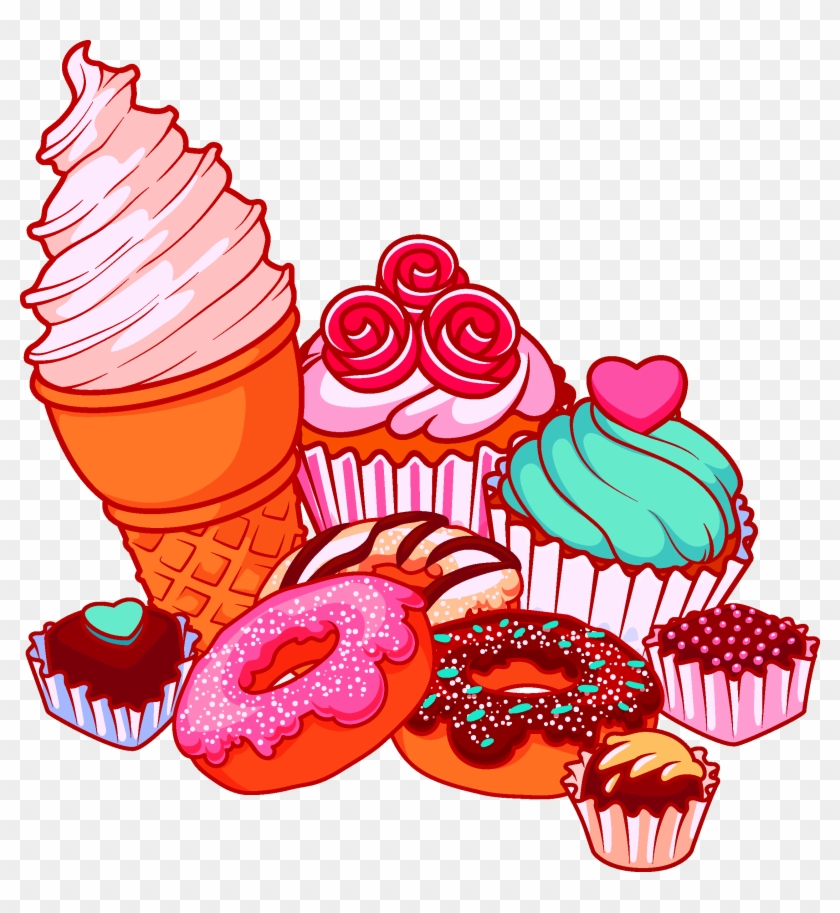 Cupcake Clipart Donut - Imagenes De Postres Animados - Full Size PNG ...