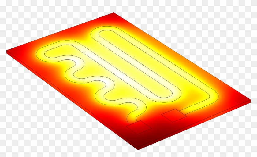 Model Showing Temperature Distribution In A Heating - Graphic Design ...
