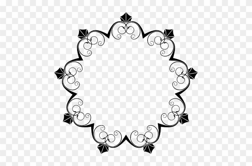 Flourish Embellish Frame - Circle - Full Size PNG Clipart Images Download