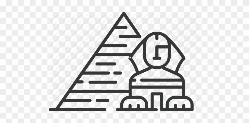 512 X 335 1 - Pyramids And Sphinx Outline - Full Size PNG Clipart ...