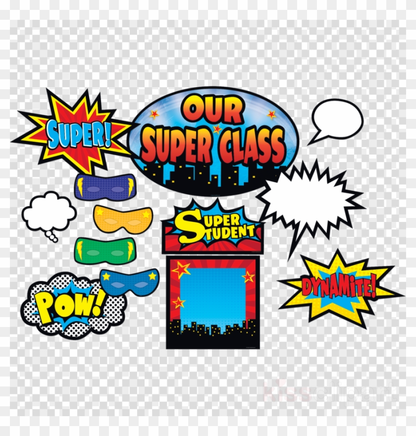 Superhero Bulletin Board Set Clipart Superhero Bulletin - Superhero ...