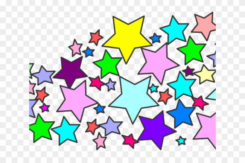 Shooting Star Clipart Transparent Background - Colorful Stars Clipart ...