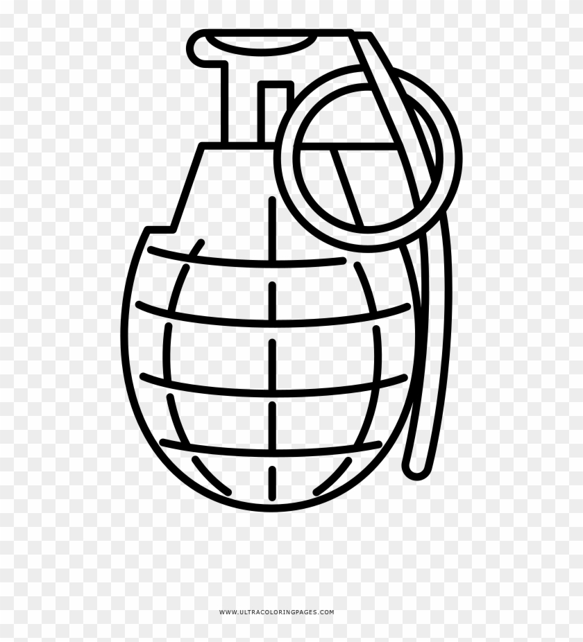Grenade Coloring Page Ultra - Line Art - Full Size PNG Clipart Images ...