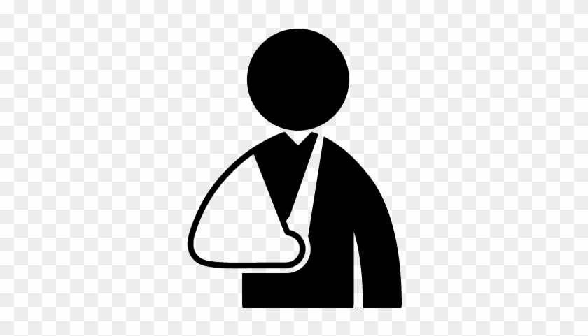 Health Insurance Symbol Of A Man With Broken Arm Vector - Broken Arm ...