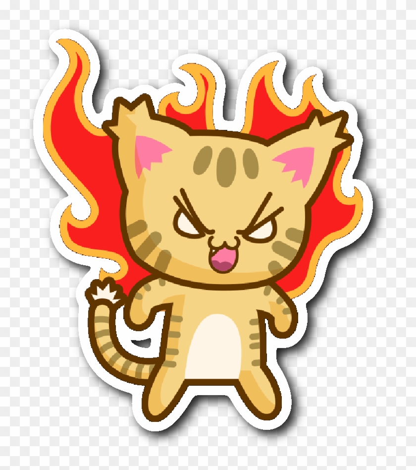Cute Cat Stickers Series - Angry Kitty Clip Art - Full Size PNG Clipart ...