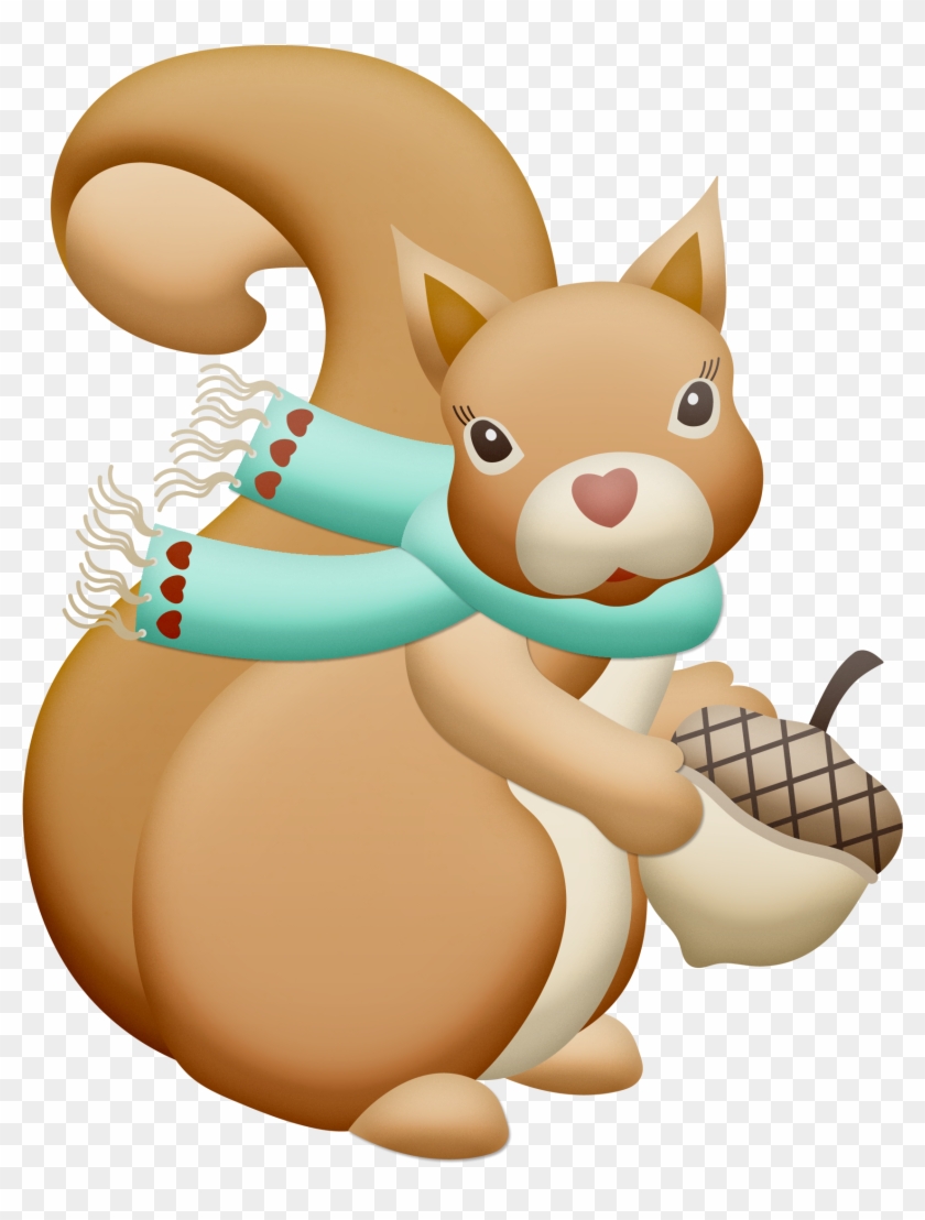 Christmas, Autumn, Or Fall Squirrel Clip Art - Autumn Animals Clip Art ...