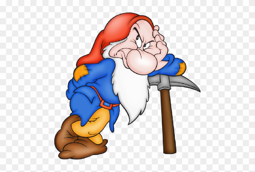 Grumpy Dwarf Leaning Pick - Seven Dwarfs Grumpy - Full Size PNG Clipart ...
