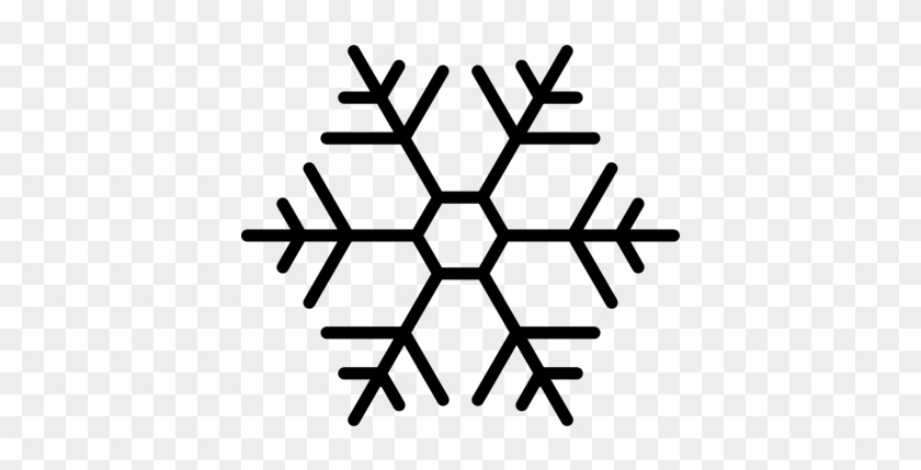 Snowflake With Hexagon Shape Outline Vector - Outline Of A Snowflake ...