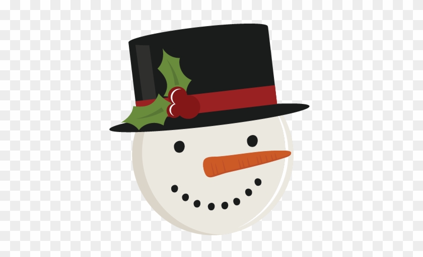 Snowman Face With Hat - Full Size PNG Clipart Images Download