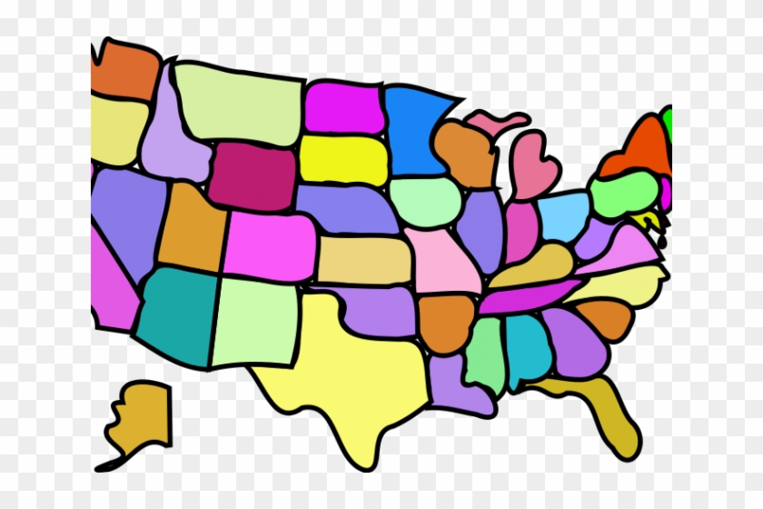 Geography Clipart Summer - United States Map White Background - Full ...