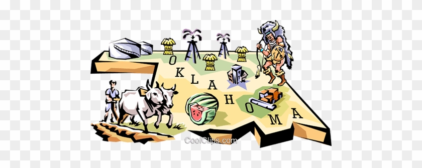 Oklahoma Vignette Map Royalty Free Vector Clip Art - Cartoon - Free ...