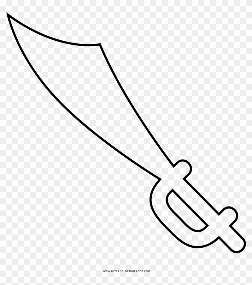 Sword Coloring Page - Line Art - Full Size PNG Clipart Images Download