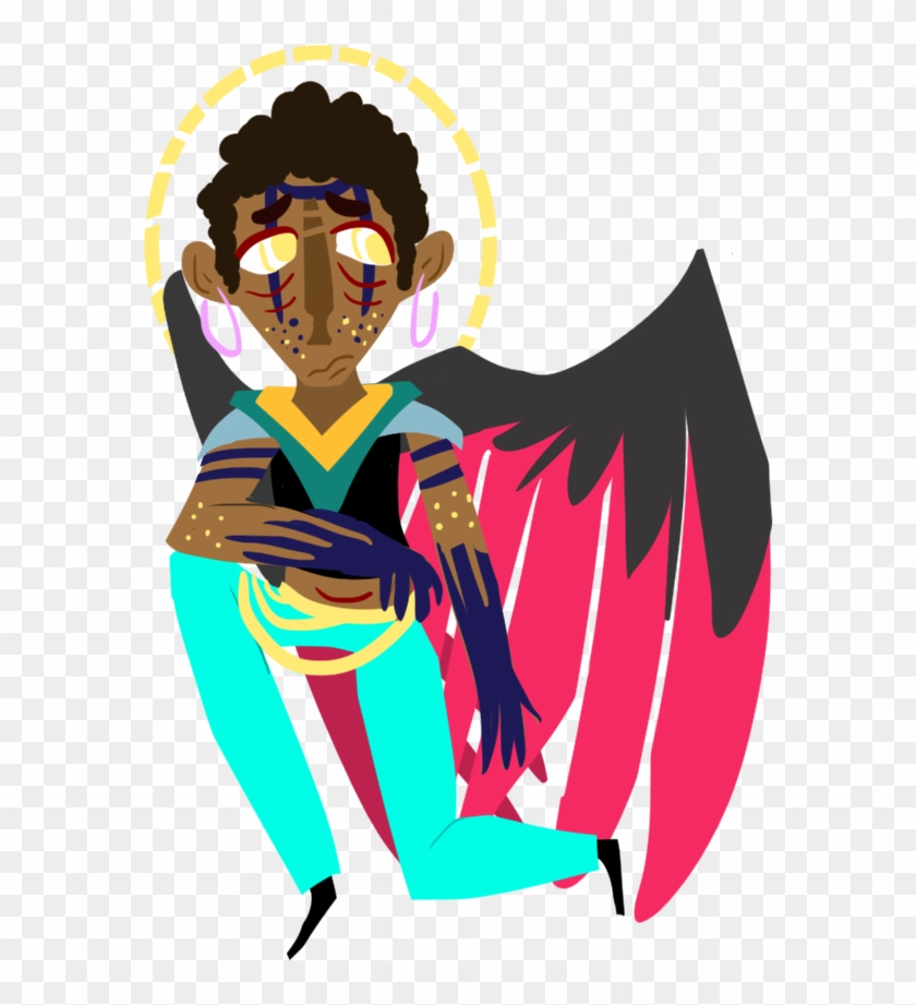 Archangel Michael Ii Kneeling By Dogheir - Cartoon - Full Size PNG ...