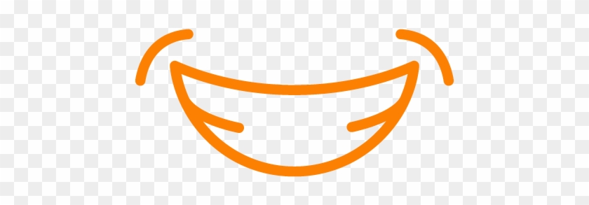 Orange Line Icon Of A Smile - Deepam Outline - Full Size PNG Clipart ...