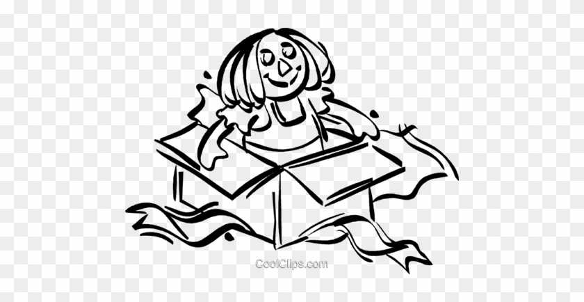 Toy Doll Royalty Free Vector Clip Art Illustration - Sitting - Full ...