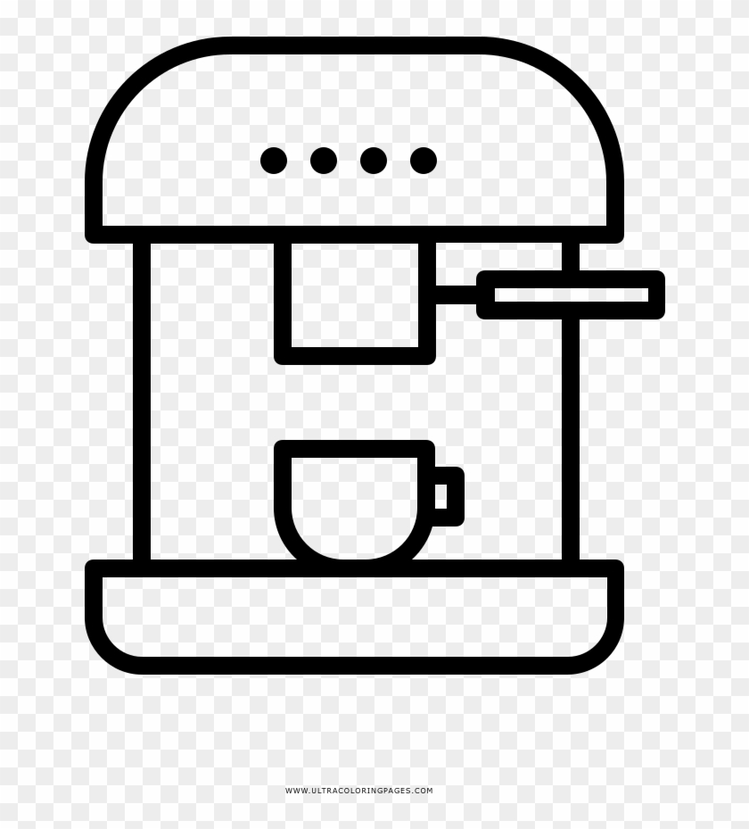 Coffee Machine Coloring Page - Icon - Full Size PNG Clipart Images Download