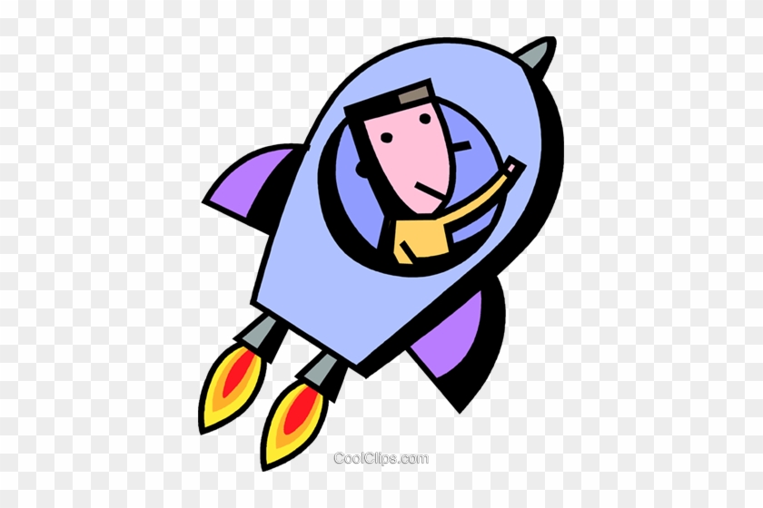 Man Flying In Rocket Royalty Free Vector Clip Art Illustration ...