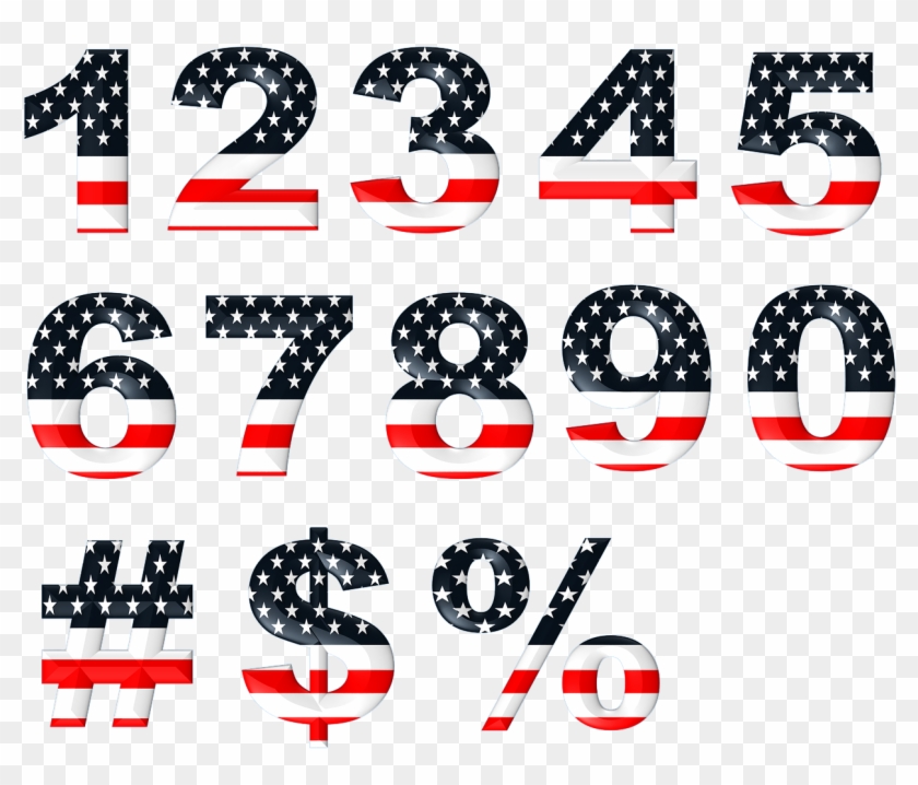 Numbers Numeric Stars - Stars And Stripes Free Font - Full Size PNG ...
