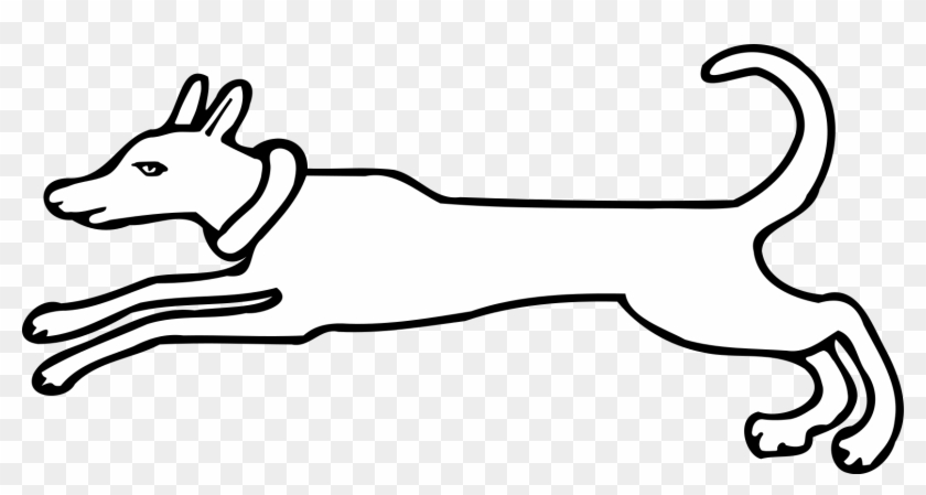 Heraldique Chien Courrent - Line Drawing Running Dog - Full Size PNG ...