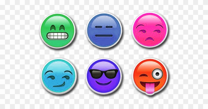Six Colorful Emojis - Circle - Free Transparent PNG Clipart Images Download