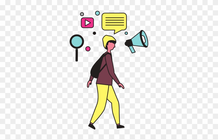 Man Using Mobile And Social Media Icons - Social Media Image Man - Full ...