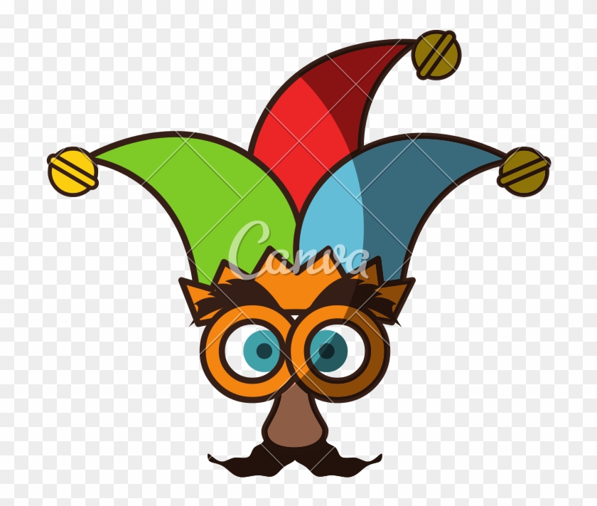 Jester Clown Cartoon Vector Illustration Icon - Jester - Full Size PNG ...