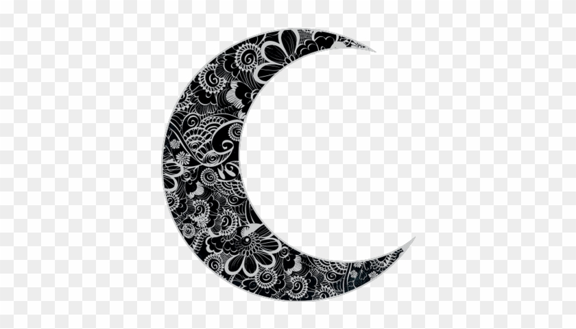 Vector Clip Art Of Floral Crescent Moon - Crescent Moon Png - Full Size ...