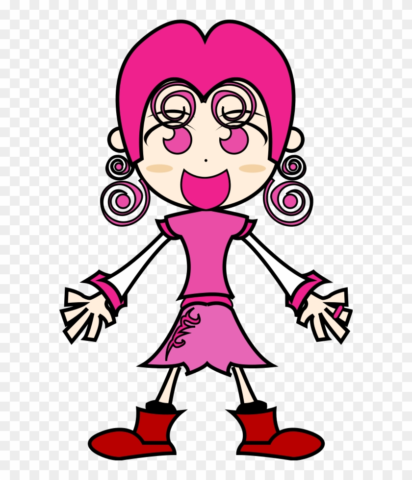 Pinky Girl Vector Clipart - Pink Cartoon Girls - Full Size PNG Clipart ...