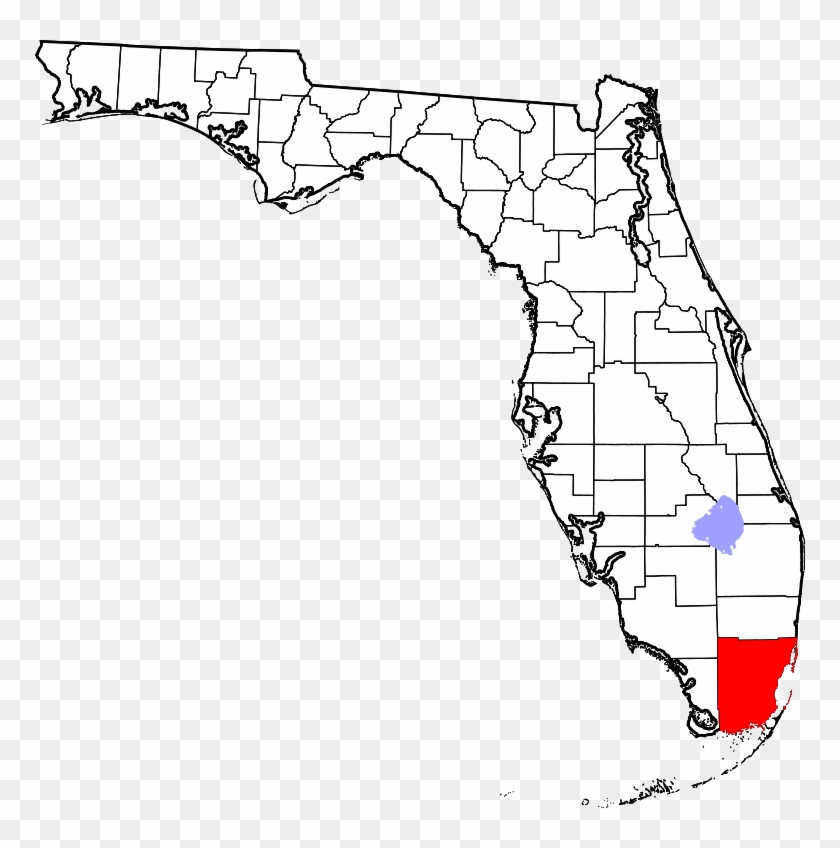 Map Of Florida Highlighting Miami-dade County - Miami Florida On A Map ...