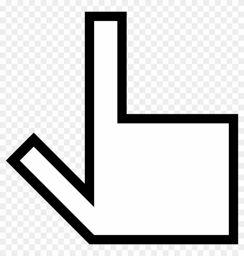Free Hand Pointer White - Line Art - Full Size PNG Clipart Images Download