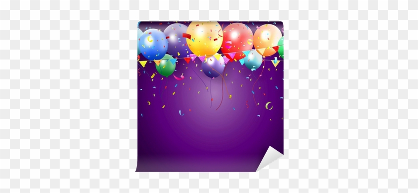 Birthday Poster With Balloon And Confetti Wall Mural - Birthday - Full ...