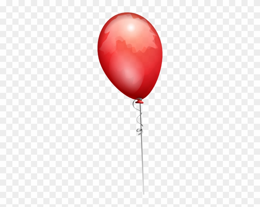 Red Balloon Long String Clip Art - Balloon On String Transparent - Full ...