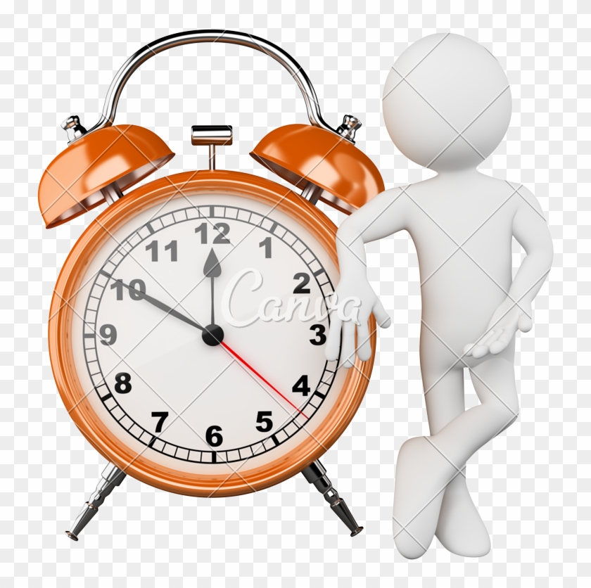 3d Man With A Huge Alarm Clock - Timeline Icon Png 3d - Full Size PNG ...