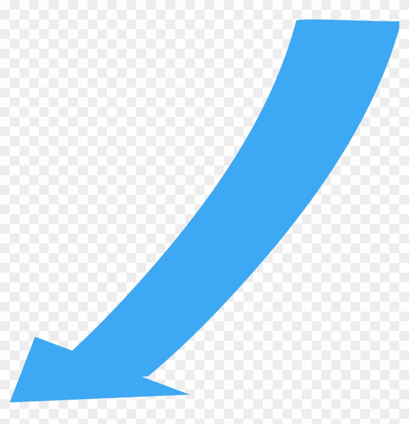 Curved, Narrow Directional Arrow Pointing To The Lower - Arrow Wide To ...