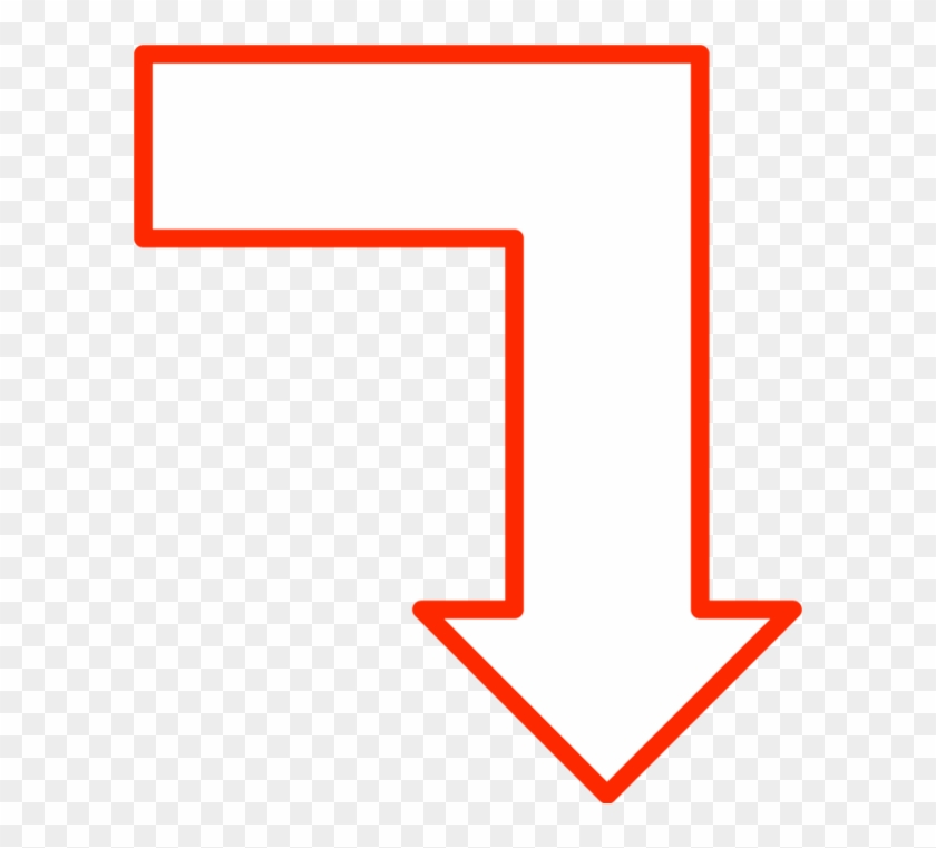 L Shape Arrow Pointing Down - Arrow Pointing Right Then Down - Full ...