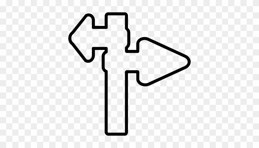 Directional Arrows Signals On A Pole Outlined Tool - Arrow - Full Size ...