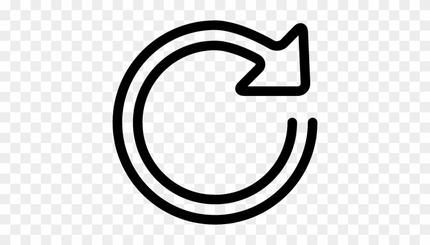 Arrow Circular Clockwise Outlined Interface Sign Vector - Clockwise White Arrow - Full Size PNG ...