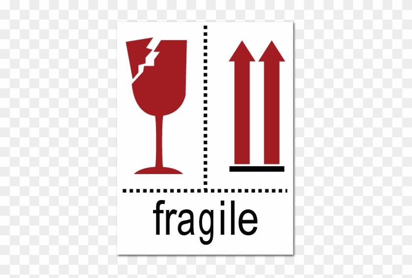 Fragile Broken Glass And Arrow Stickers - Imagen De Copa Rota Fragil ...