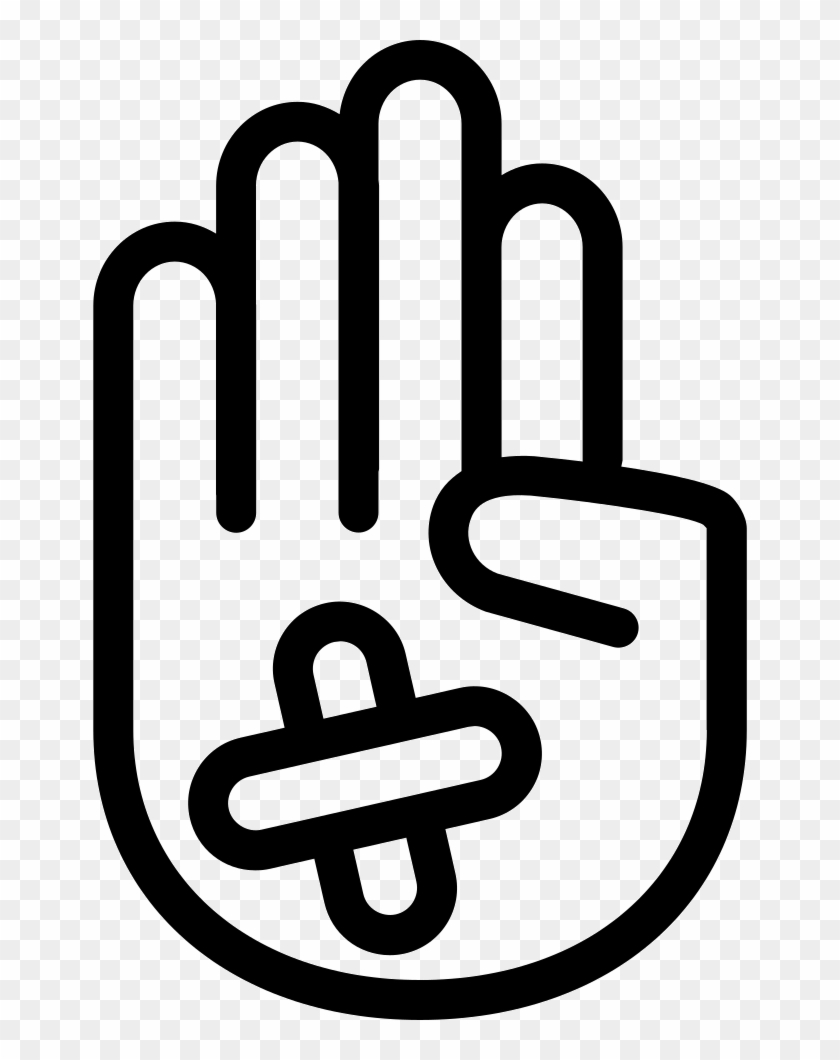 Hand Showing Palm Outline With Band Aid Comments - Hunger Games Symbol ...