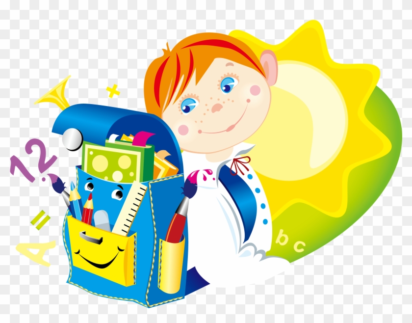 Vector Hand-drawn Cartoon School Kids - Cartoon School Kids - Full Size ...