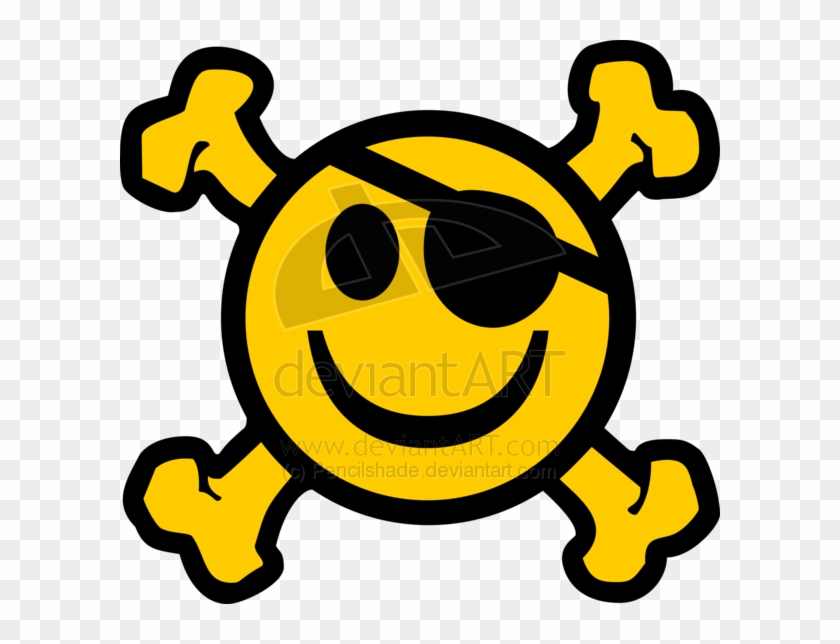 Crossbone Pirate Smiley By Pencilshade Clipart - Pirate Smiley - Full ...