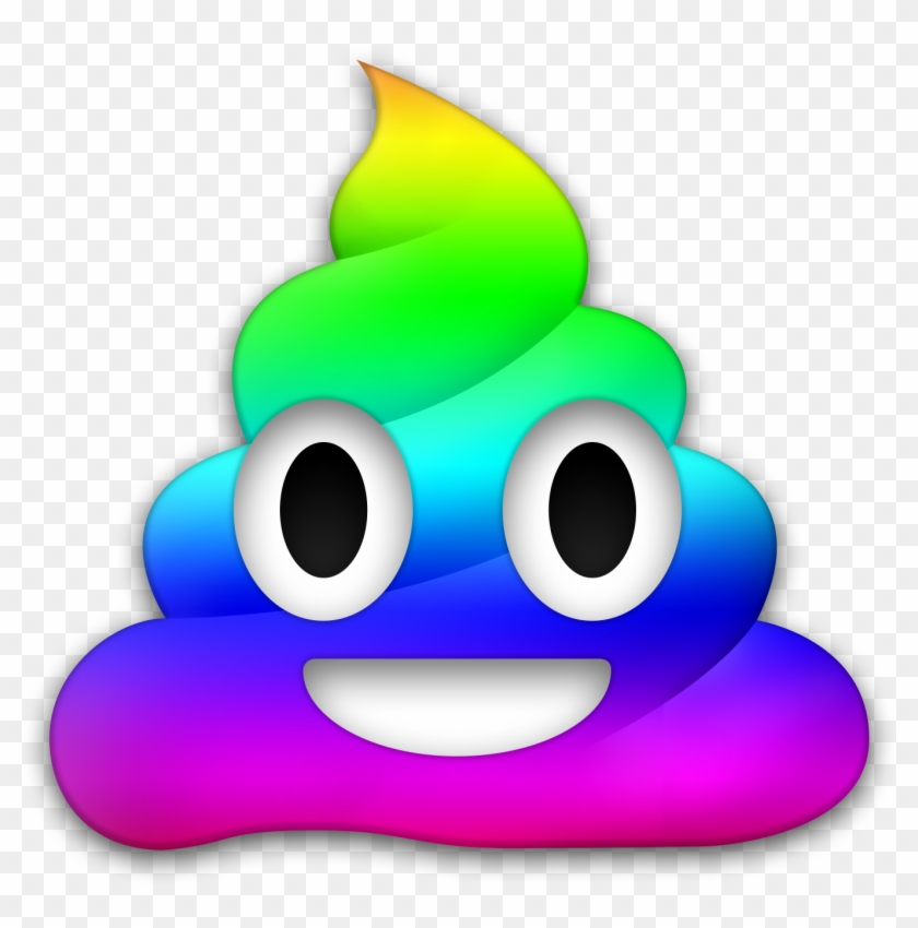 Emoji Clipart Free Download - Poop Emoji Rainbow - Full Size PNG ...